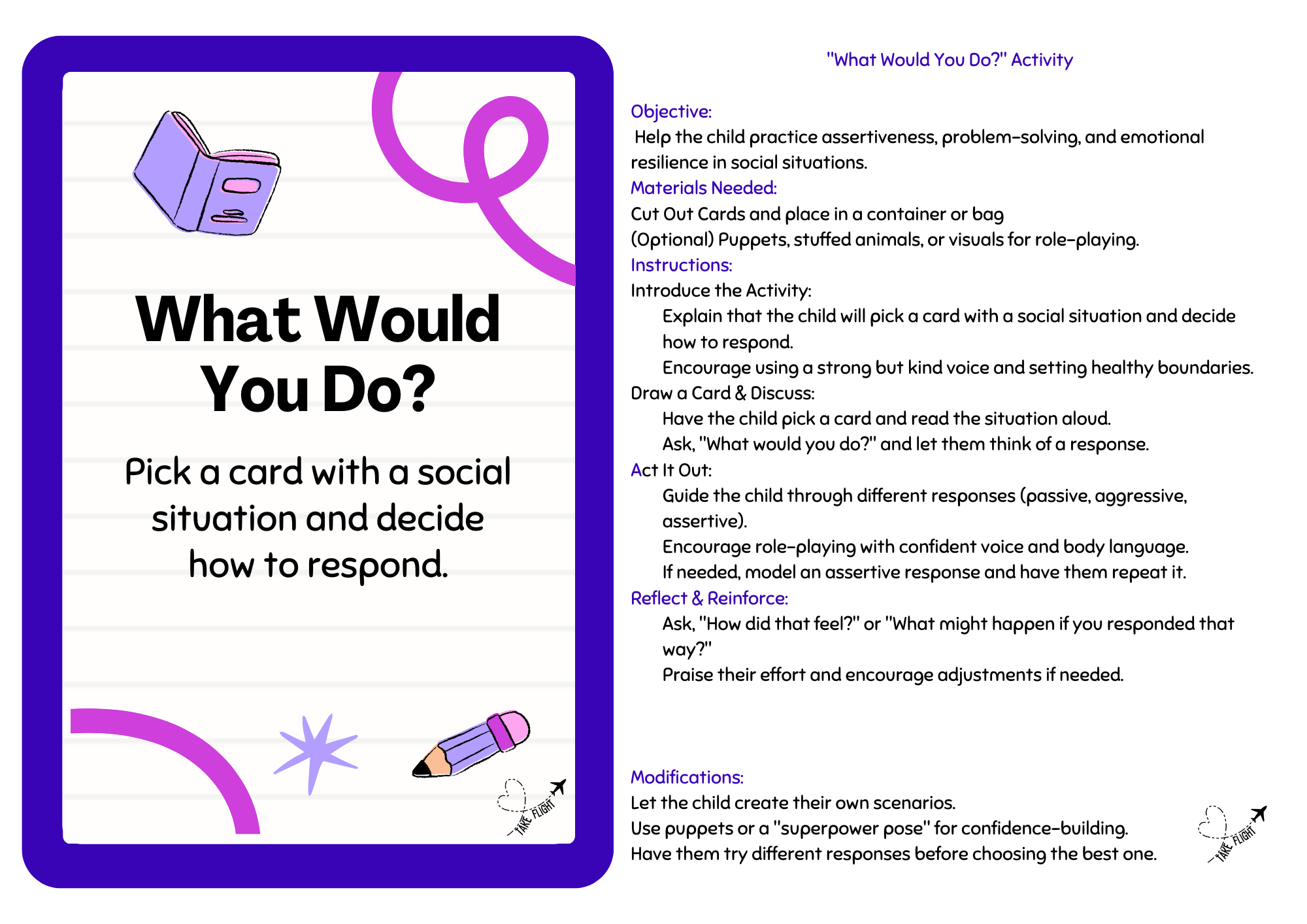 Social Scenario Cards - What Would You Do? Elementary Age