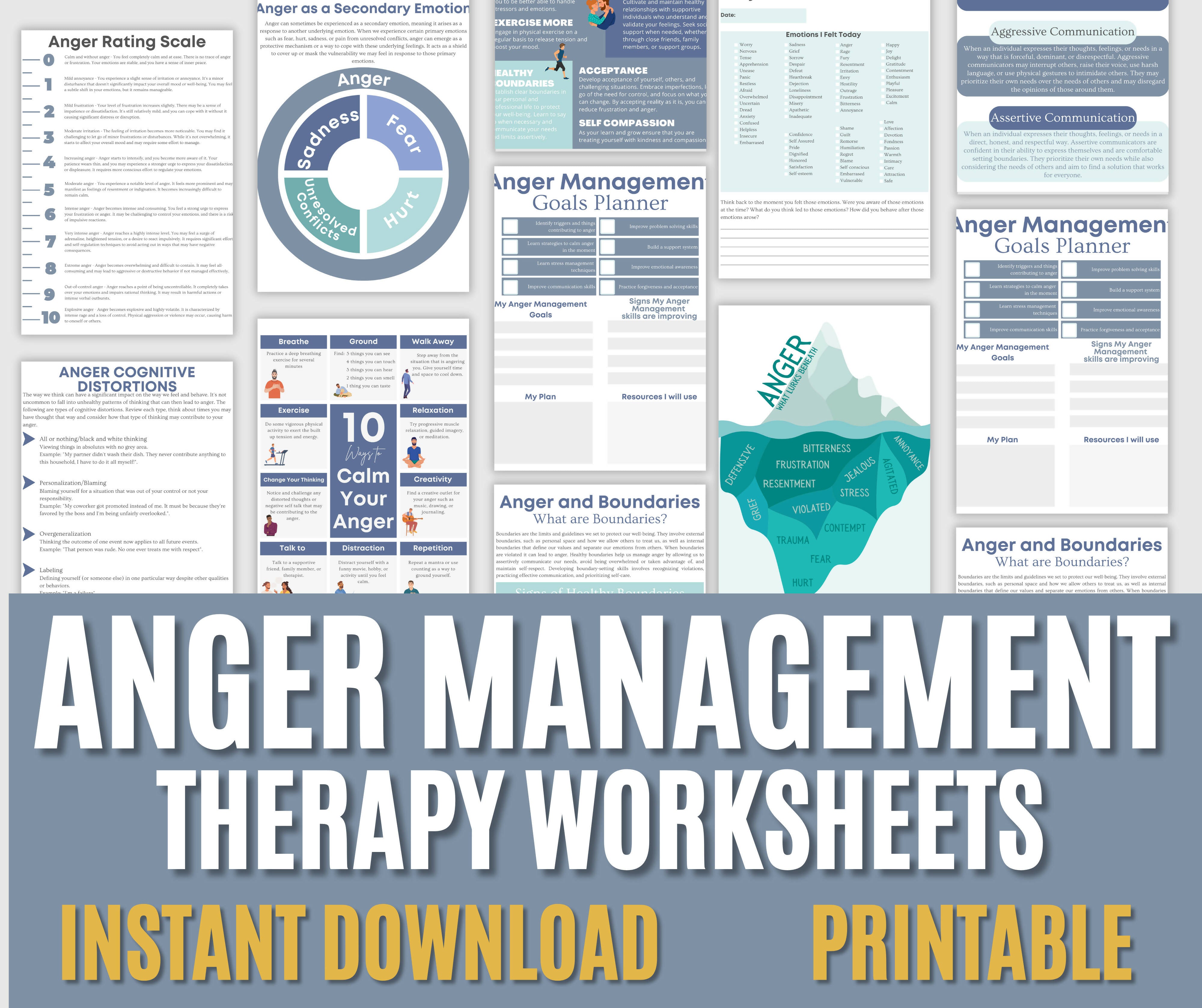 Anger Management Bundle - 75+ Resources for Therapy