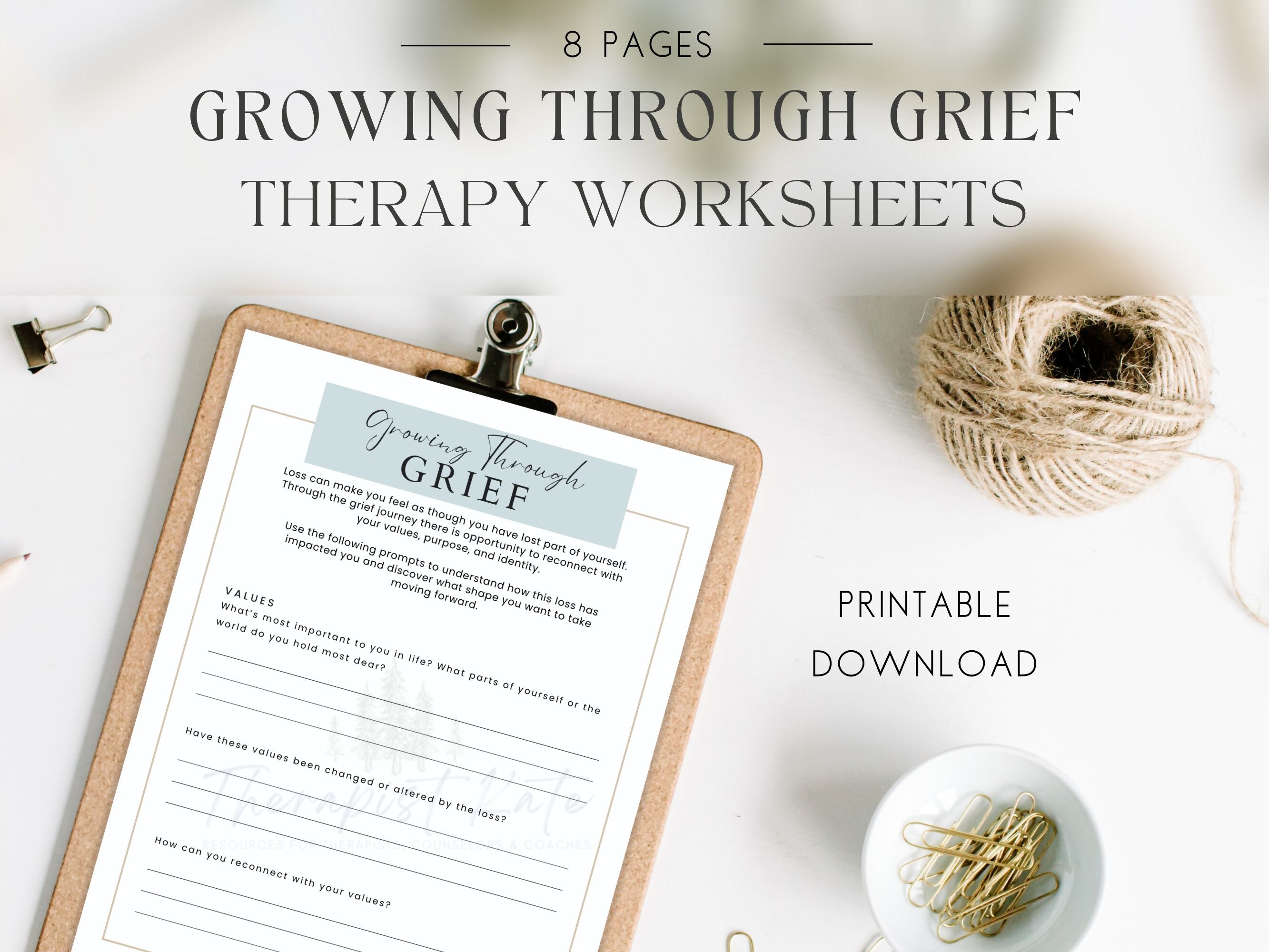 Growing Through Grief Worksheets