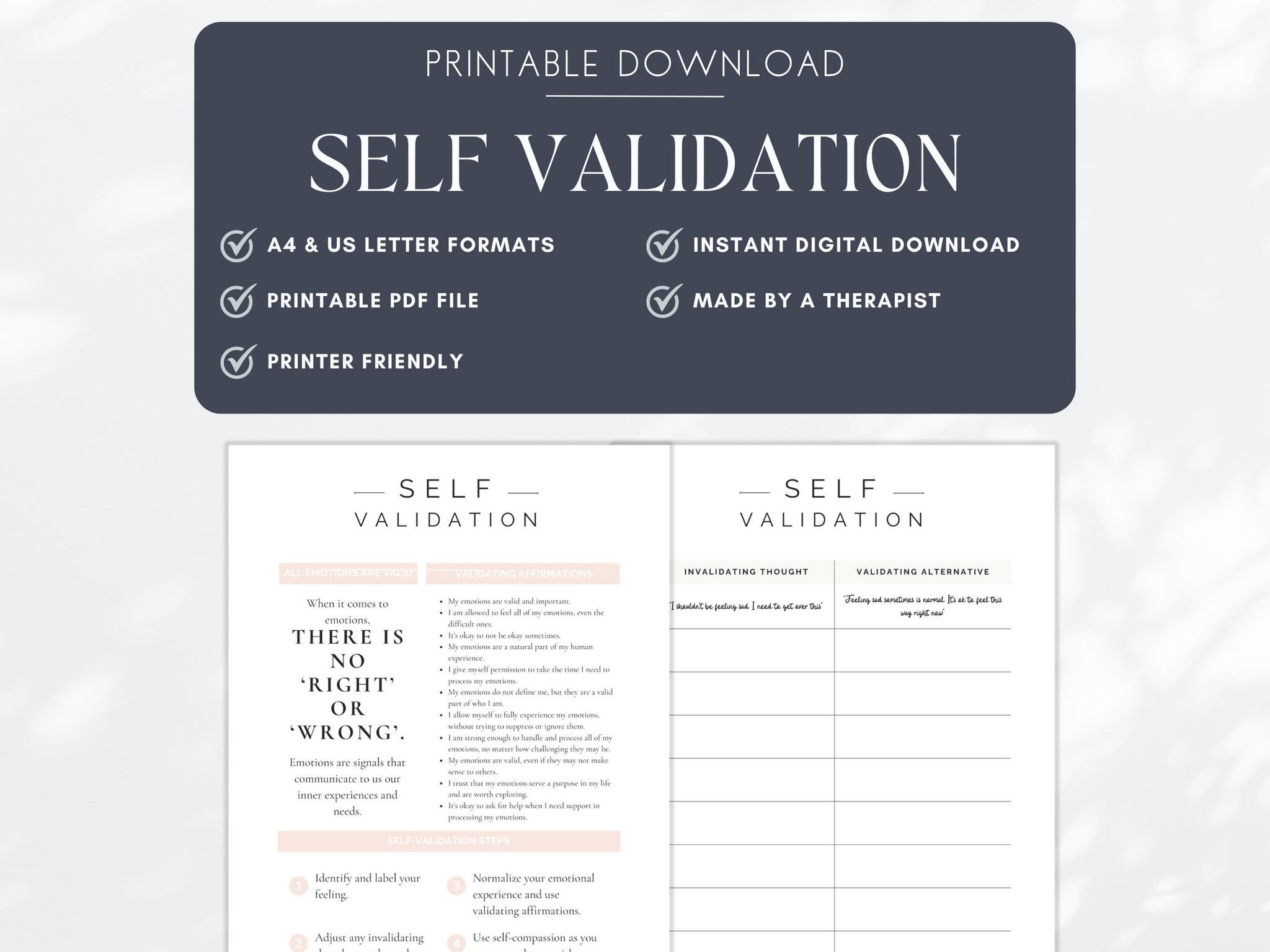Self Validation Worksheets