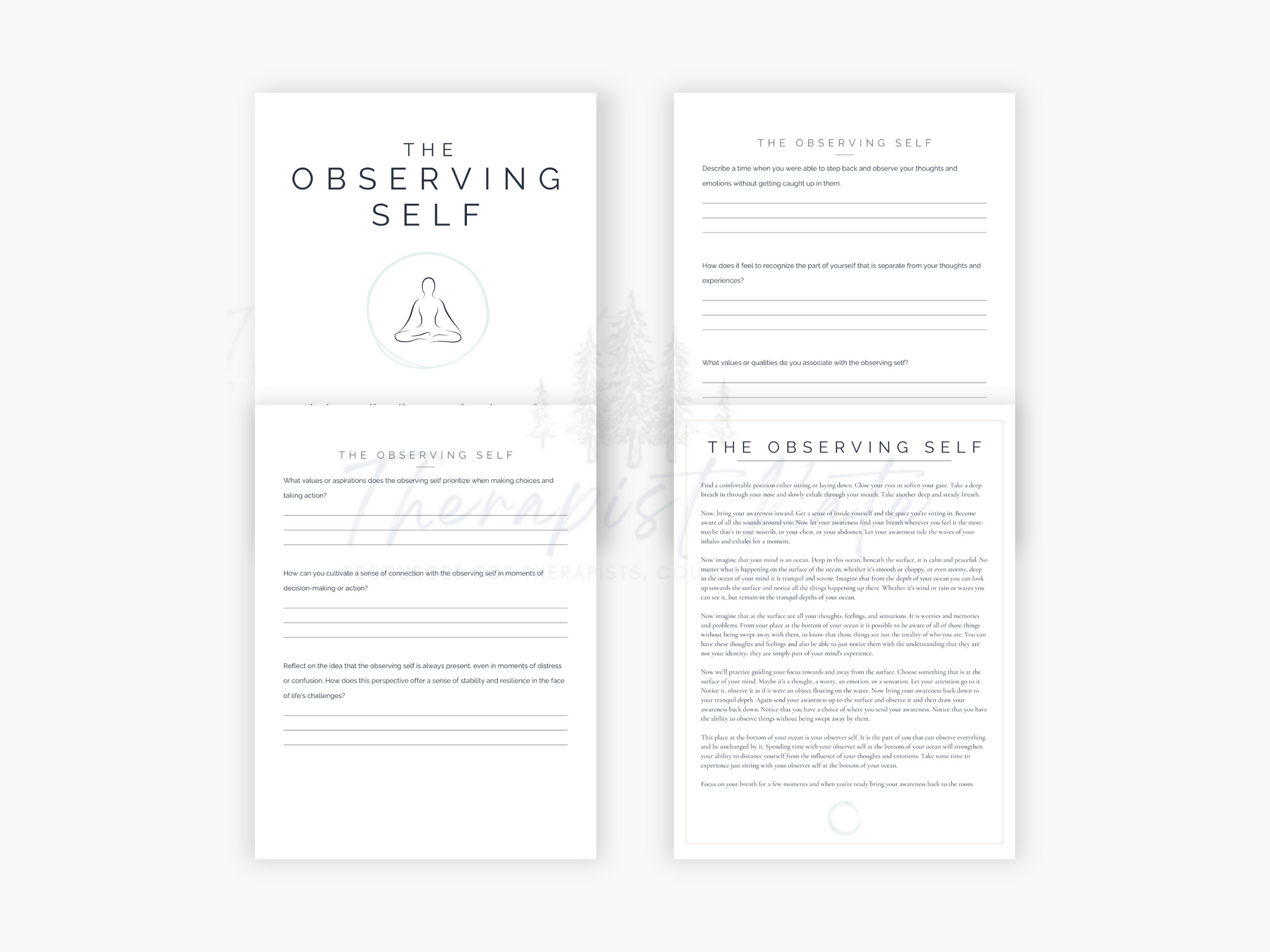 Observer Self Worksheet ACT Worksheets