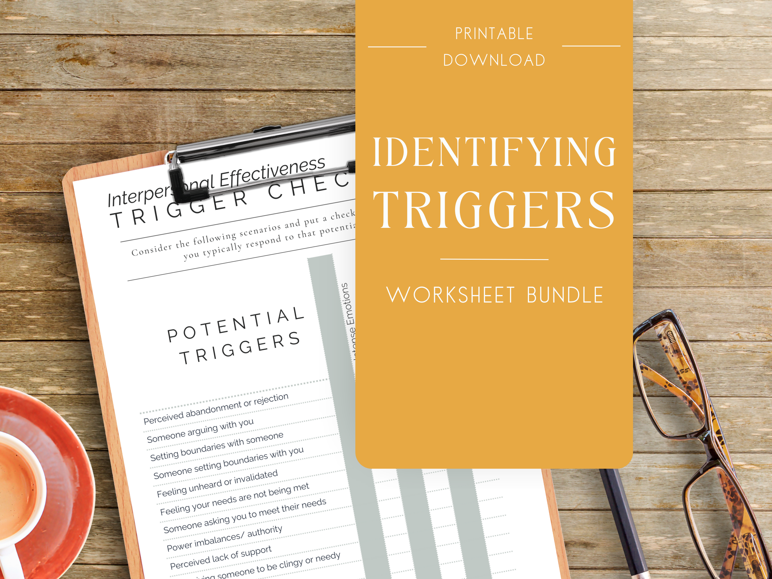 Identifying Triggers Worksheet Bundle