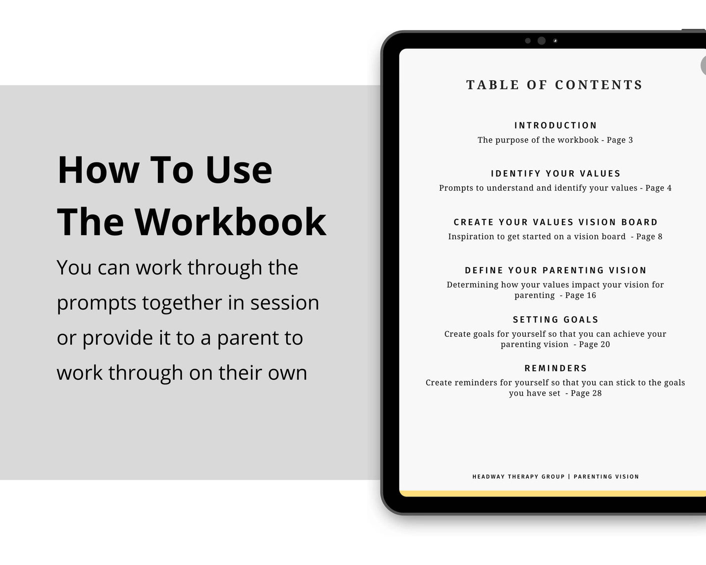 Parenting Vision Workbook to help you parent with values