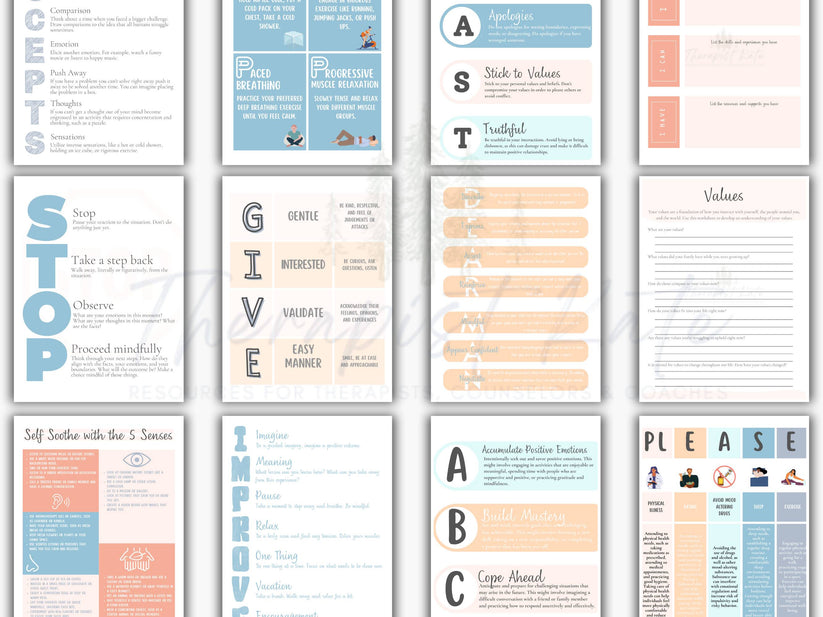 DBT Bundle | Emotion Regulation & Mindfulness Worksheets