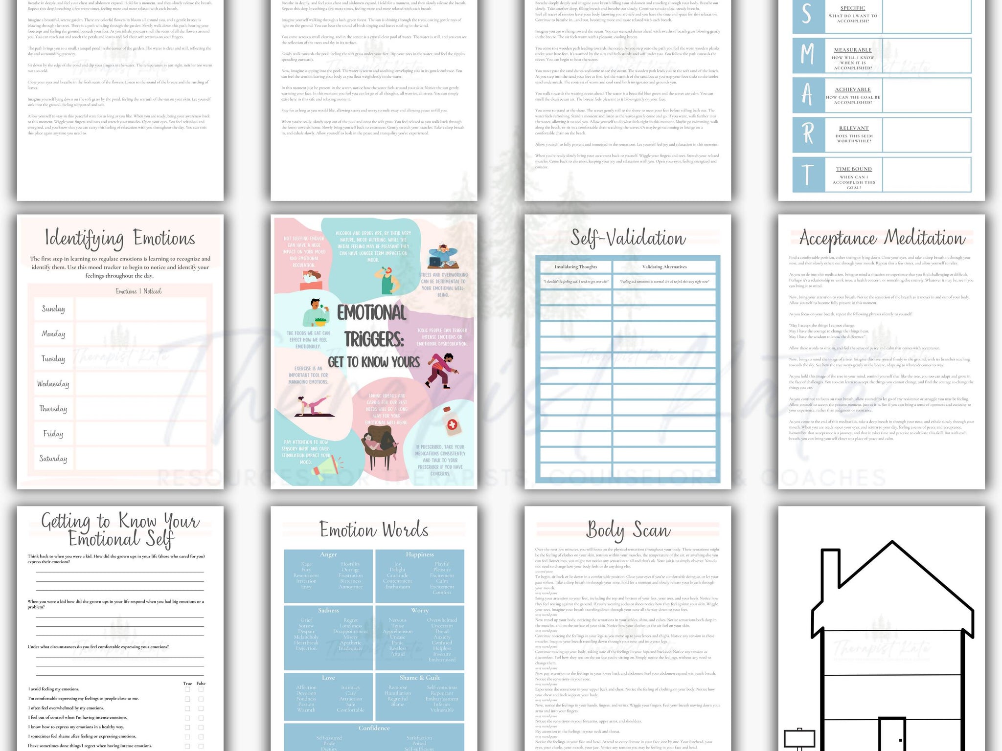 DBT Bundle | Emotion Regulation & Mindfulness Worksheets