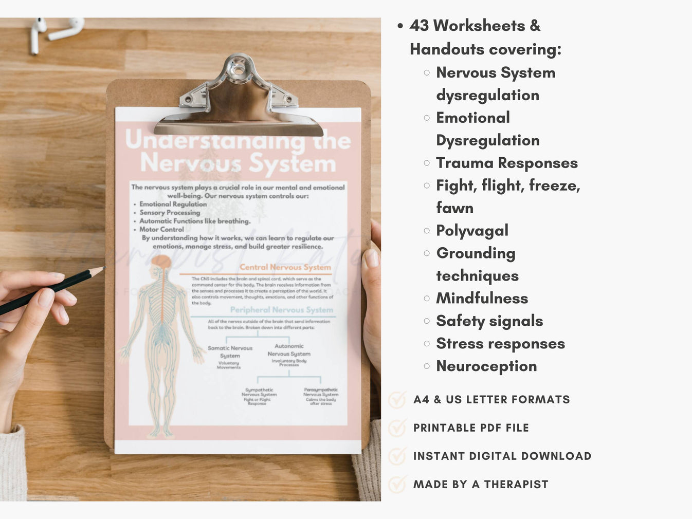 Therapy Worksheets for the Nervous System | 43 Worksheets