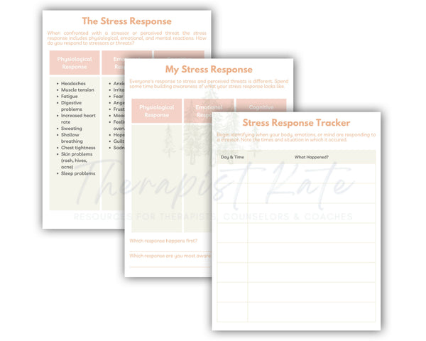 Stress Response Worksheets | Counseling Resources