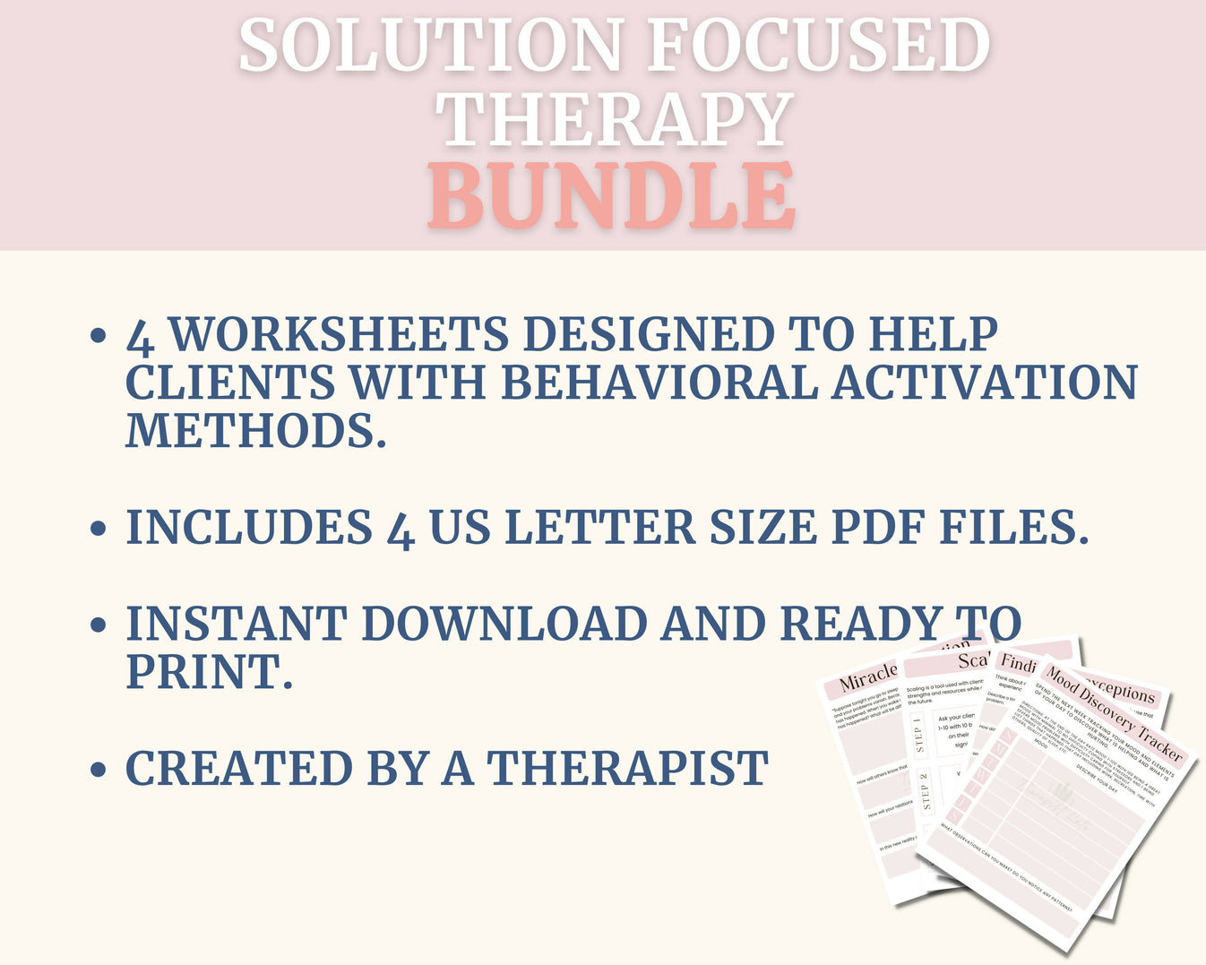 Solution Focused Therapy Worksheets
