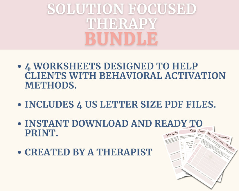 Solution Focused Therapy Worksheets