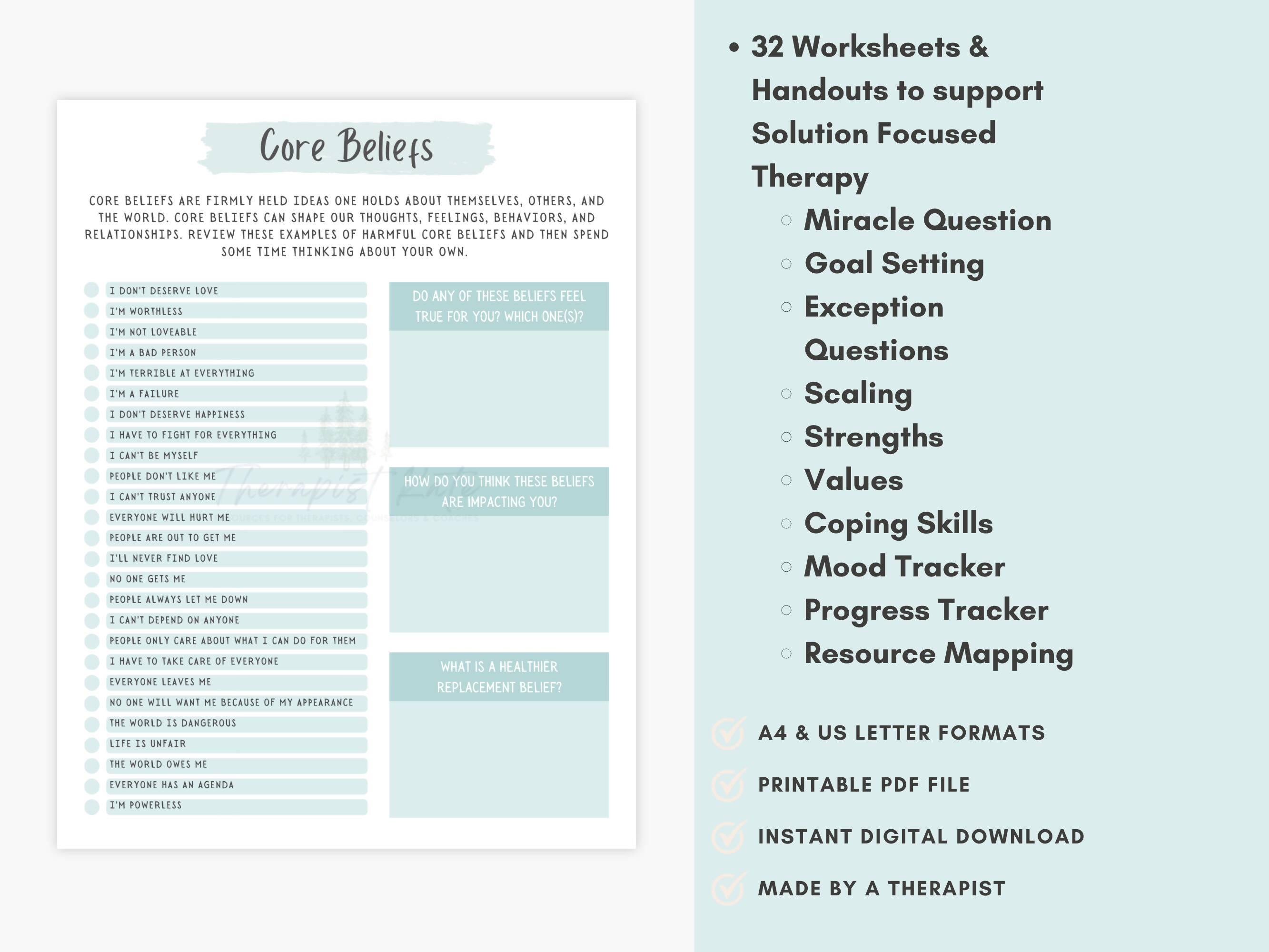 CBT Bundle - Cognitive Behavioral Therapy handouts