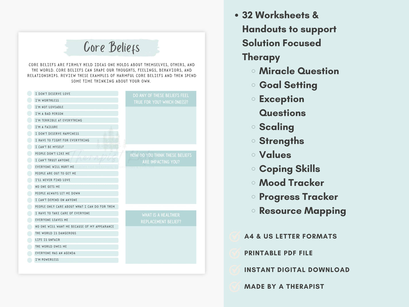CBT Bundle - Cognitive Behavioral Therapy handouts