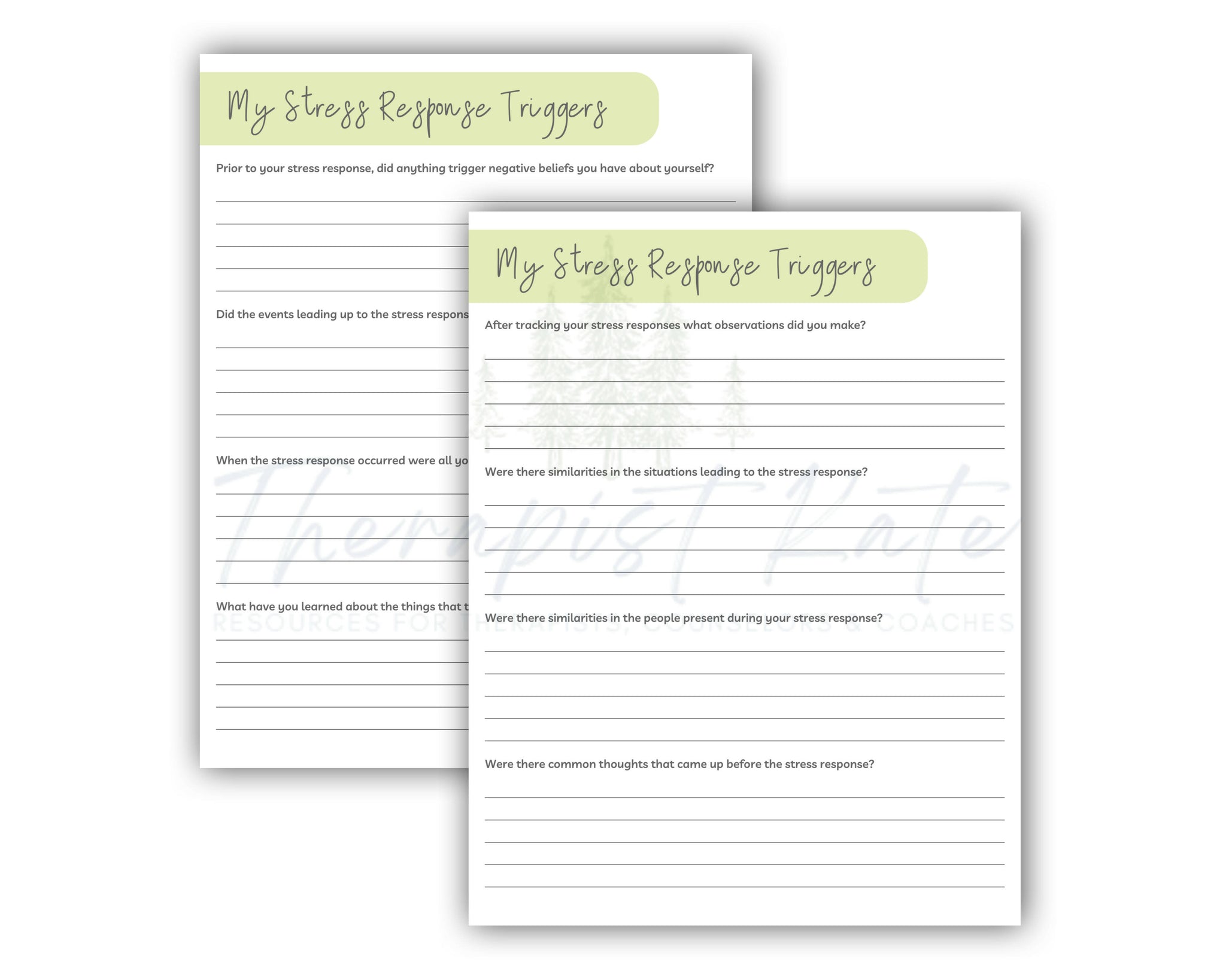 Stress Response Worksheets | Counseling Resources