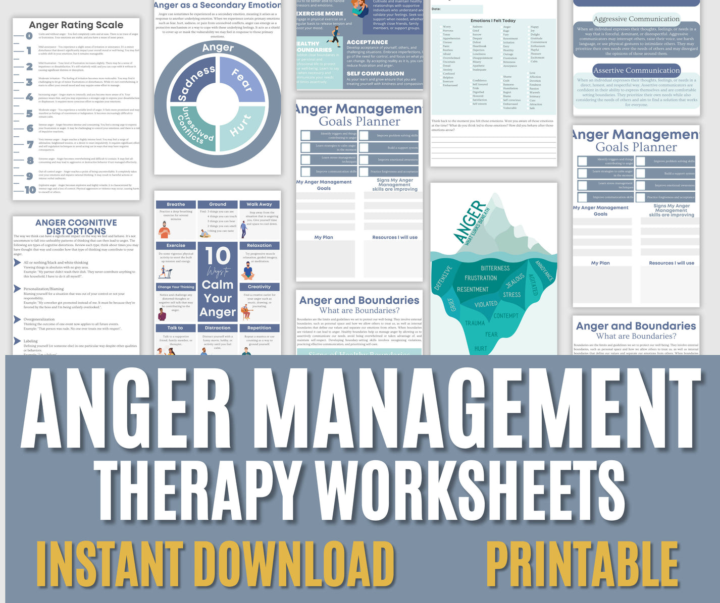 Anger Management Bundle - 75+ Resources for Therapy