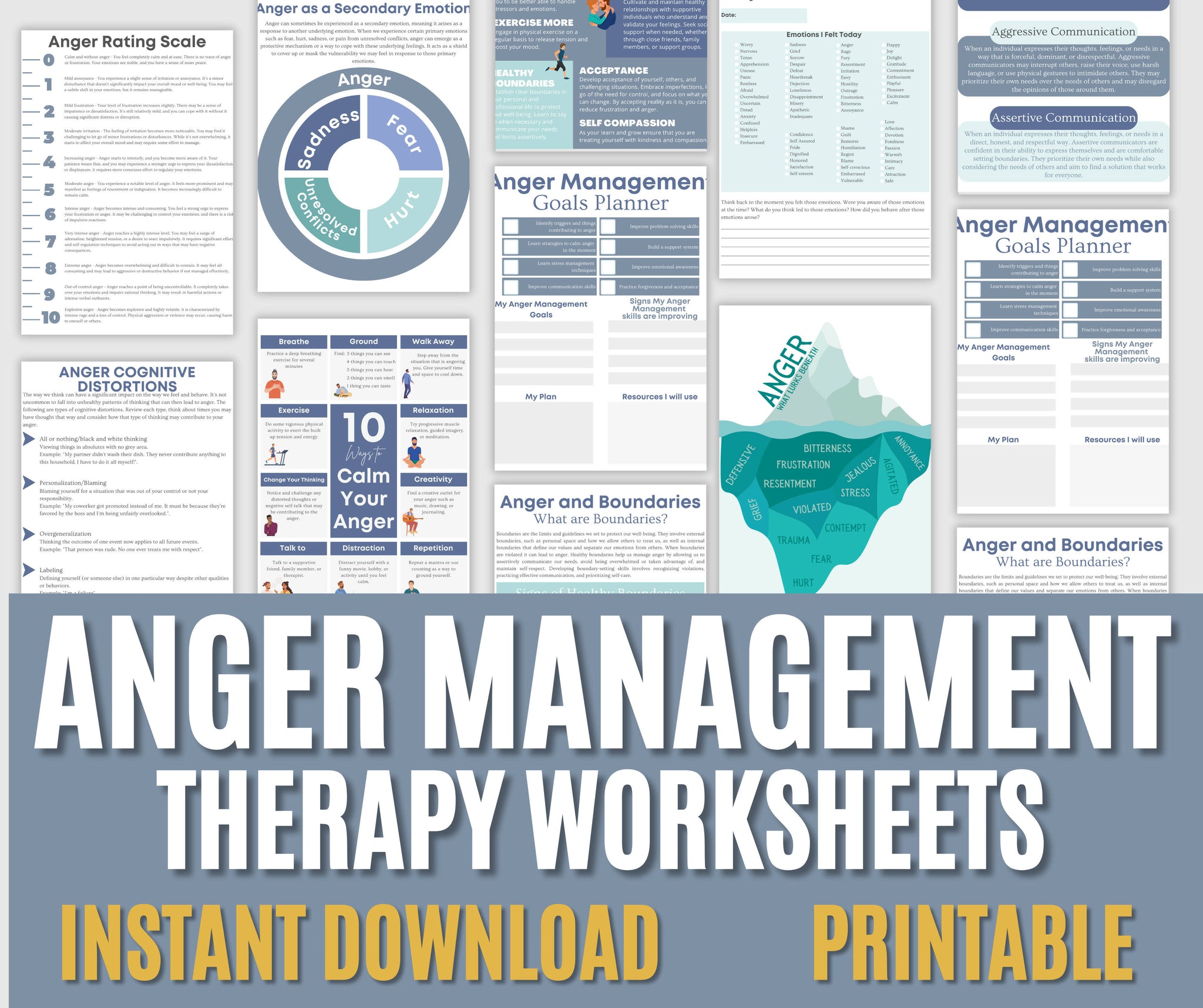Anger Management Bundle - 75+ Resources for Therapy