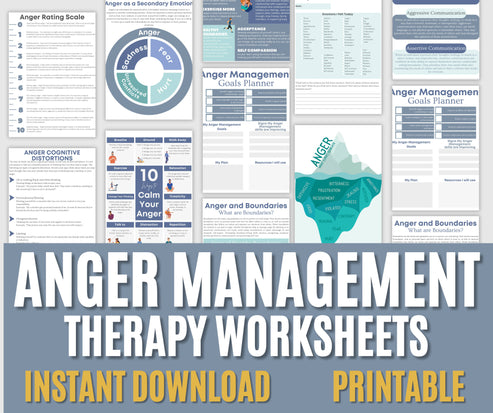 Anger Management Bundle - 75+ Resources for Therapy