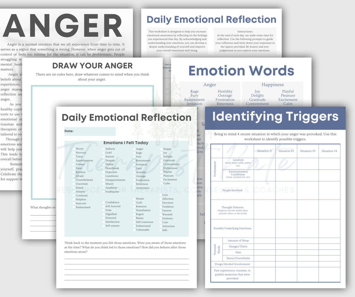 Anger Management Bundle - 75+ Resources for Therapy