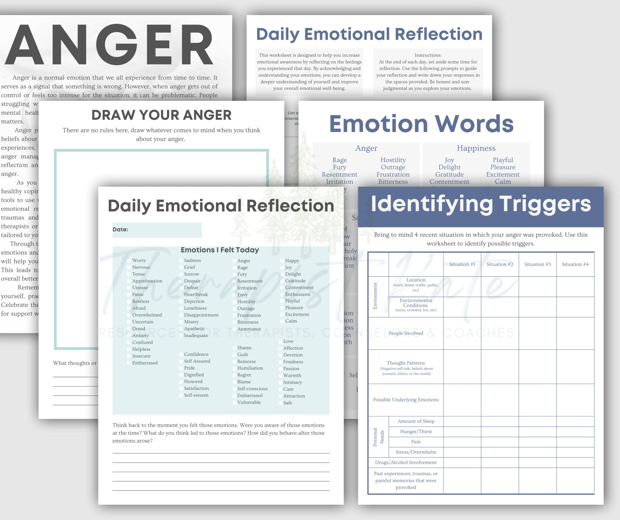 Anger Management Bundle - 75+ Resources for Therapy