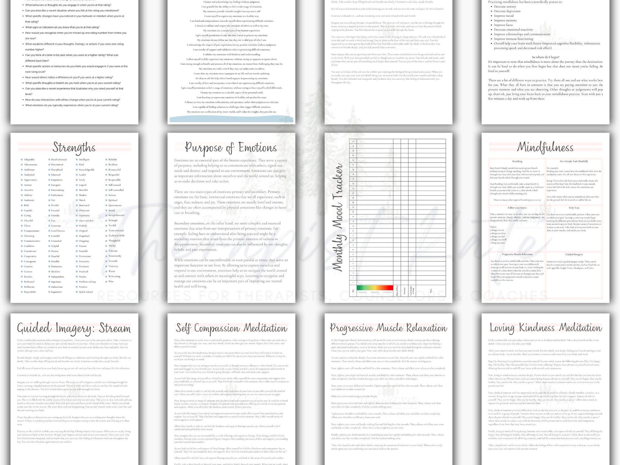 DBT Bundle | Emotion Regulation & Mindfulness Worksheets