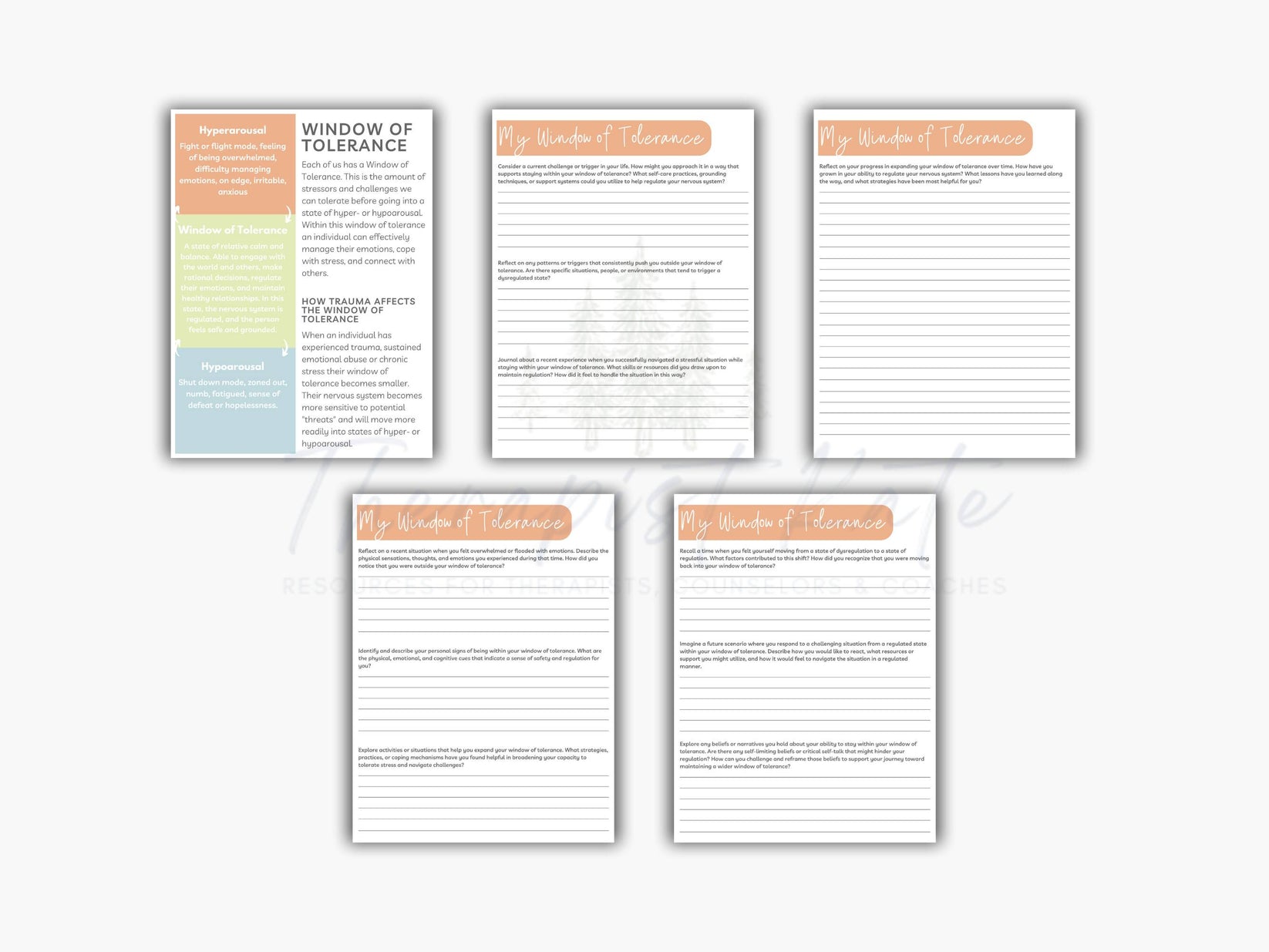 Therapy Worksheets for the Nervous System | 43 Worksheets