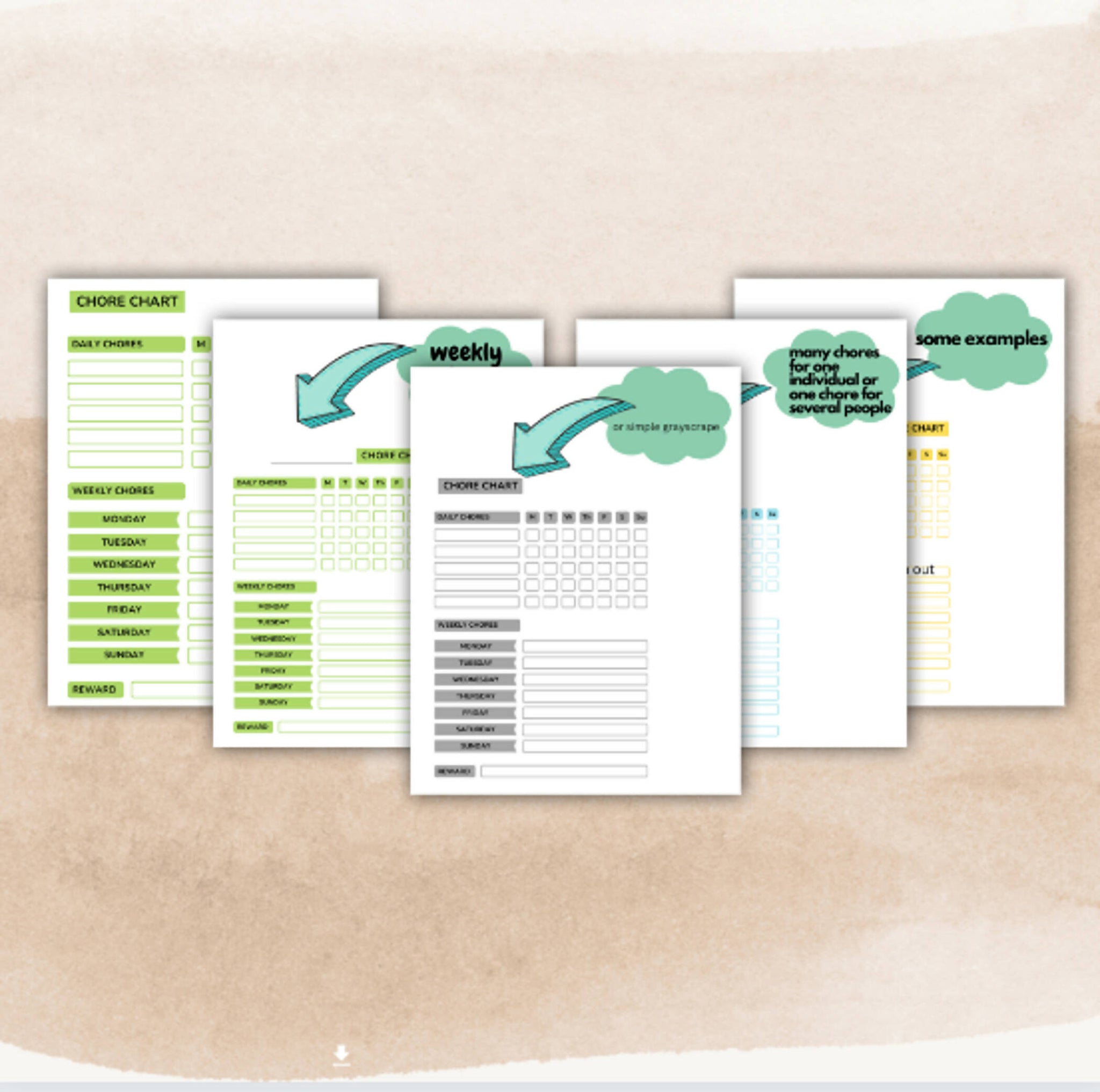 Colorful Chore Chart/Habit Tracker | Digital Download