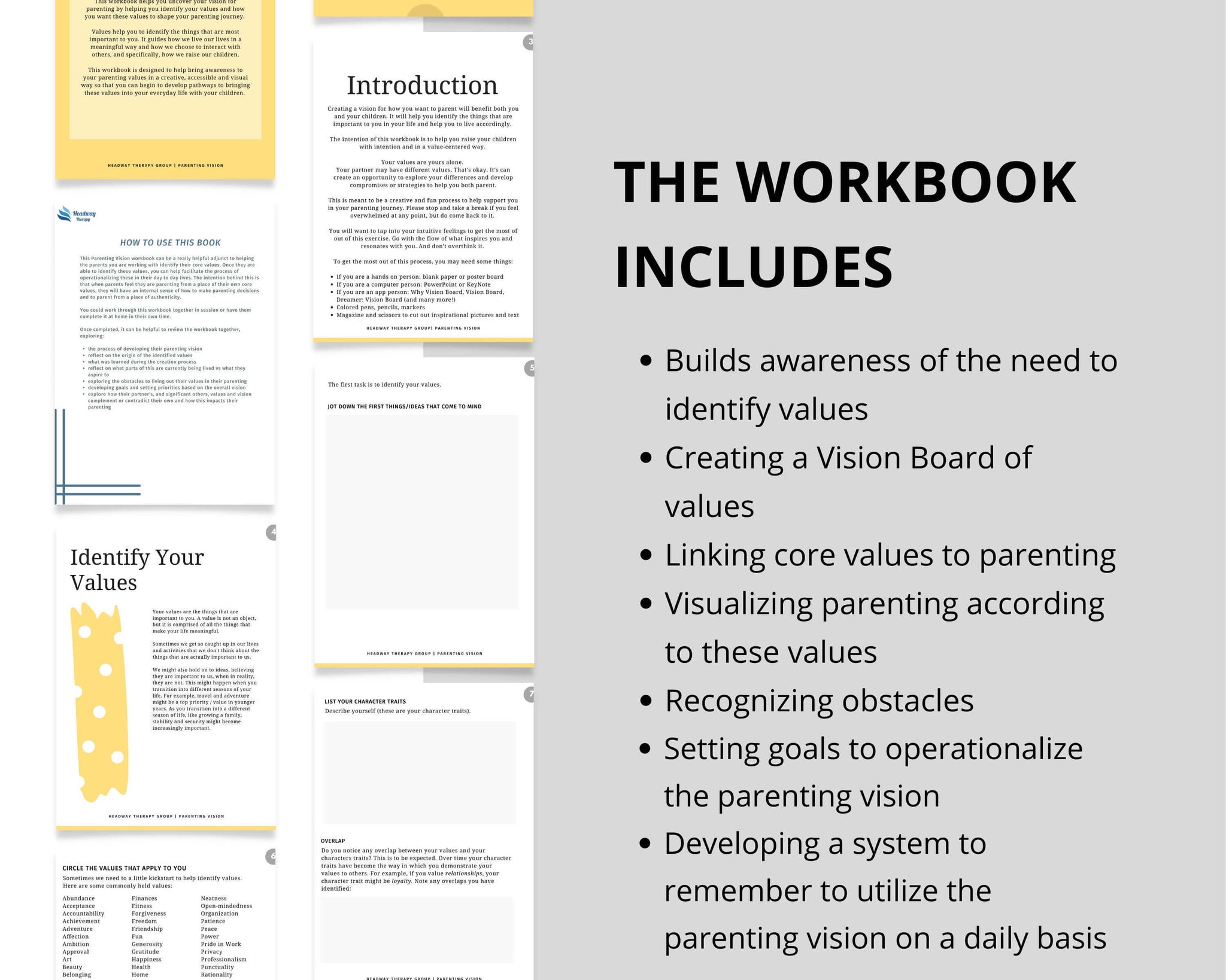 Parenting Vision Workbook to help you parent with values