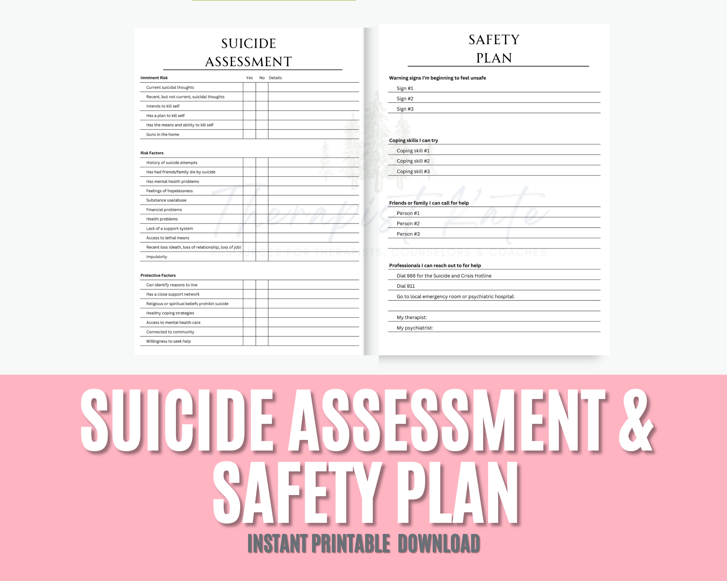 Suicide Assessment and Safety Plan
