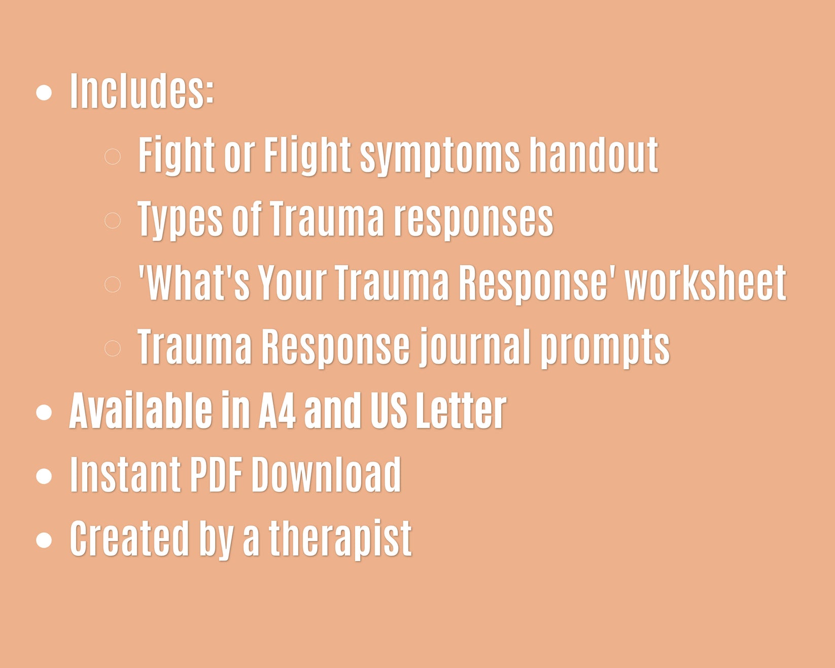 Trauma Worksheets | Instant Digital Download | 4 Pages
